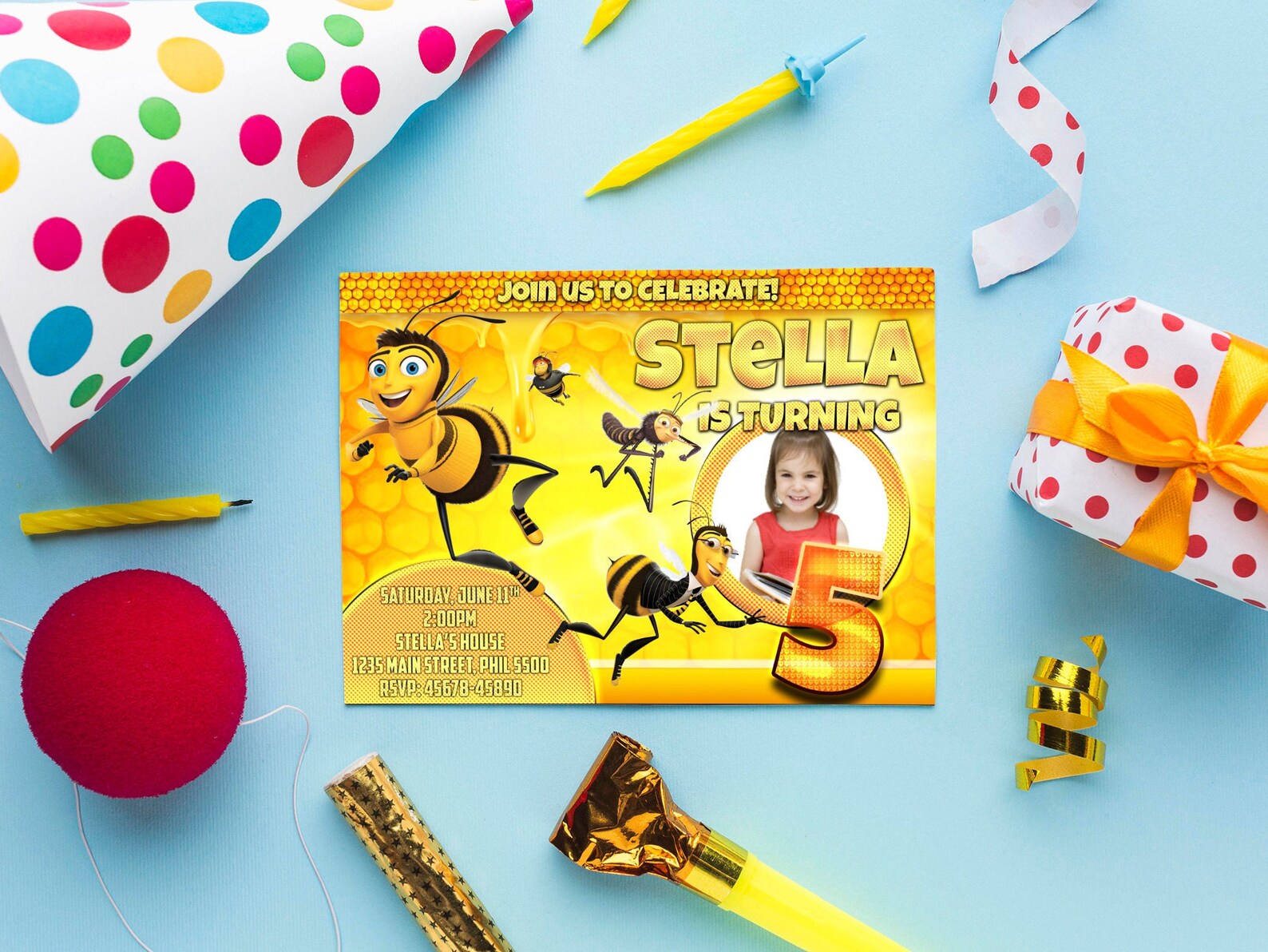 Our Little Honey Bee Birthday Invitation, Bees, Birthday Party Invite ...