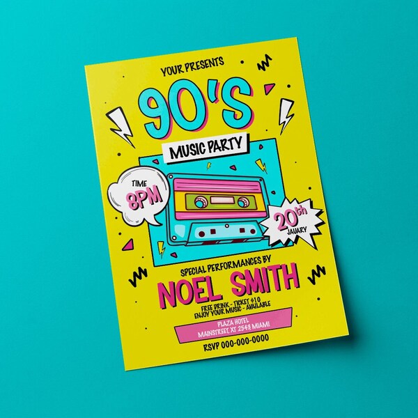90s Party Invitations - Etsy