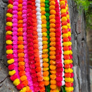 Artificial Marigold Garlands Flower Strings Wedding Mehndi Party Door ...
