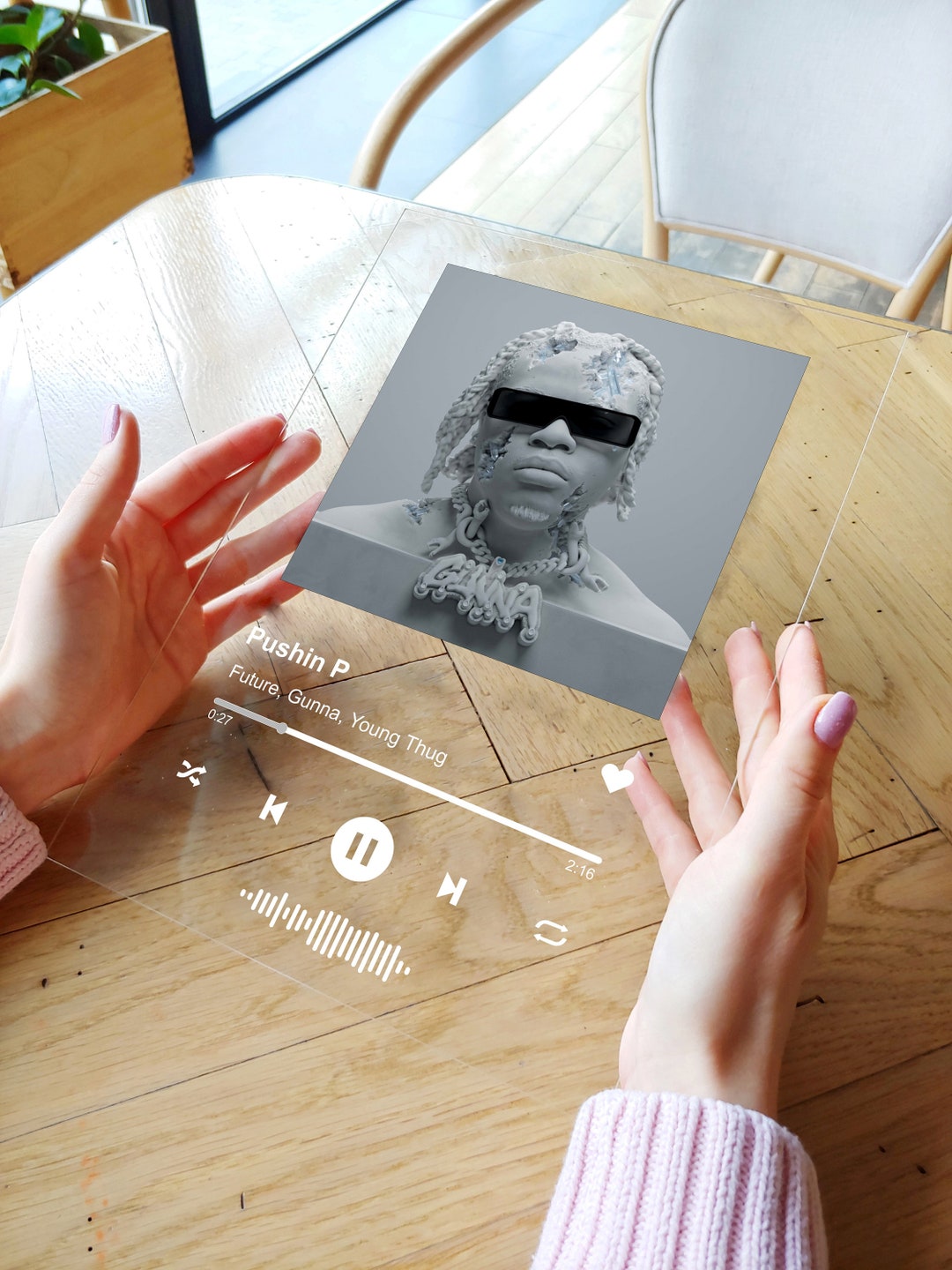 Custom Music Plaque With Stand, Personalized Song Glass, Scannable ...