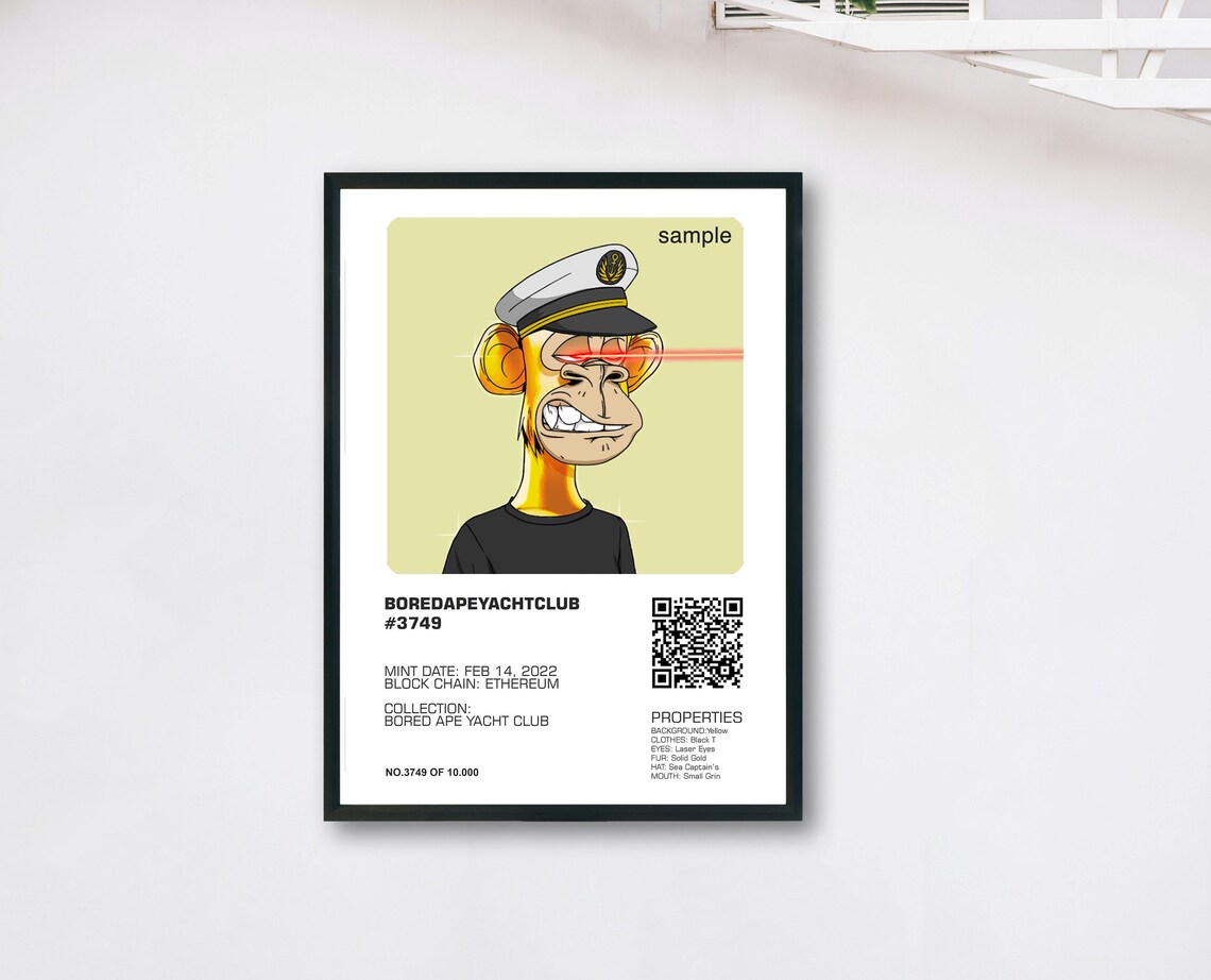 NFT Art, Custom NFT Print, Digital Art, Personalized Wall Art, Digital ...