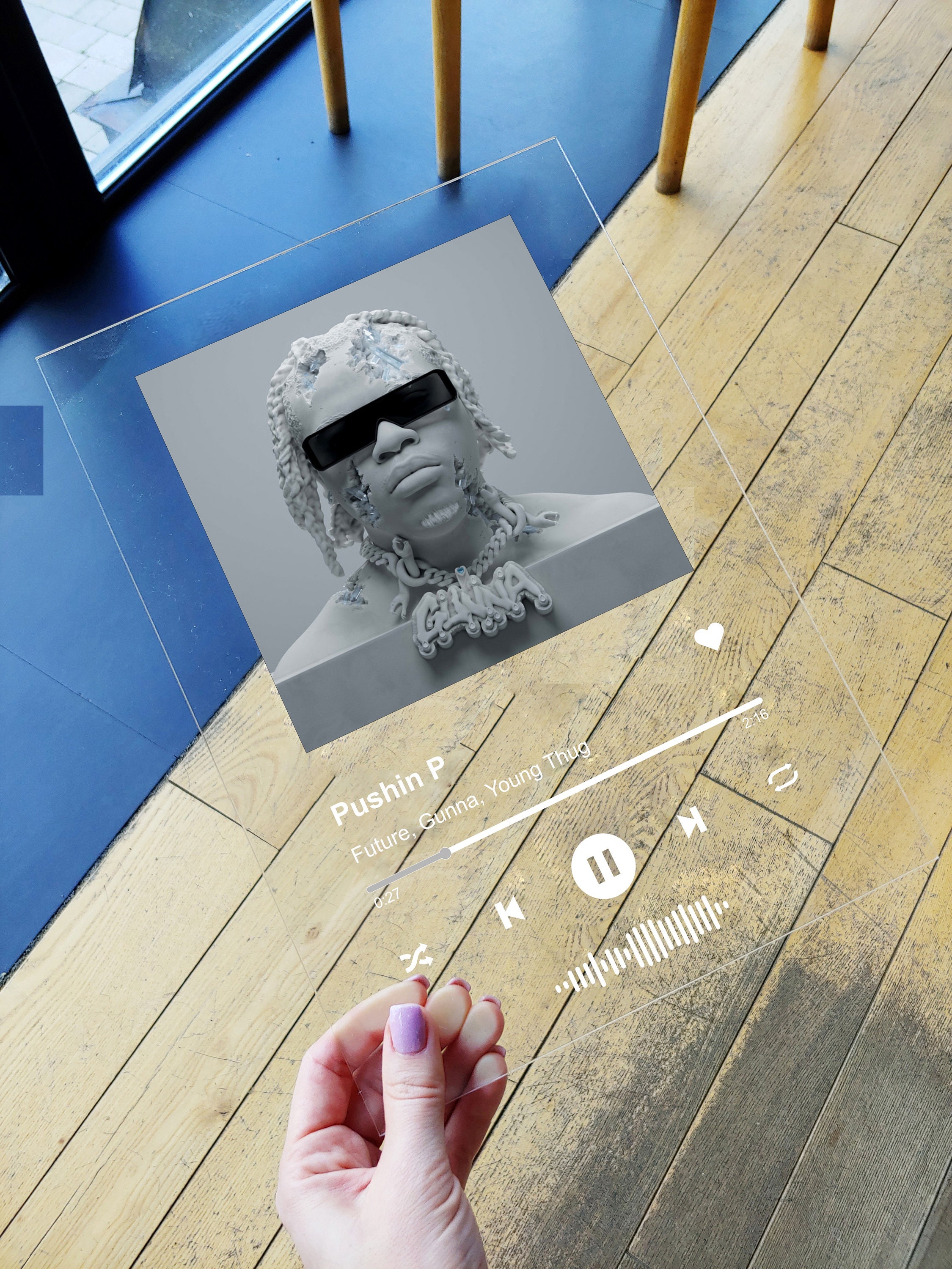 Custom Music Plaque With Stand, Personalized Song Glass, Scannable ...