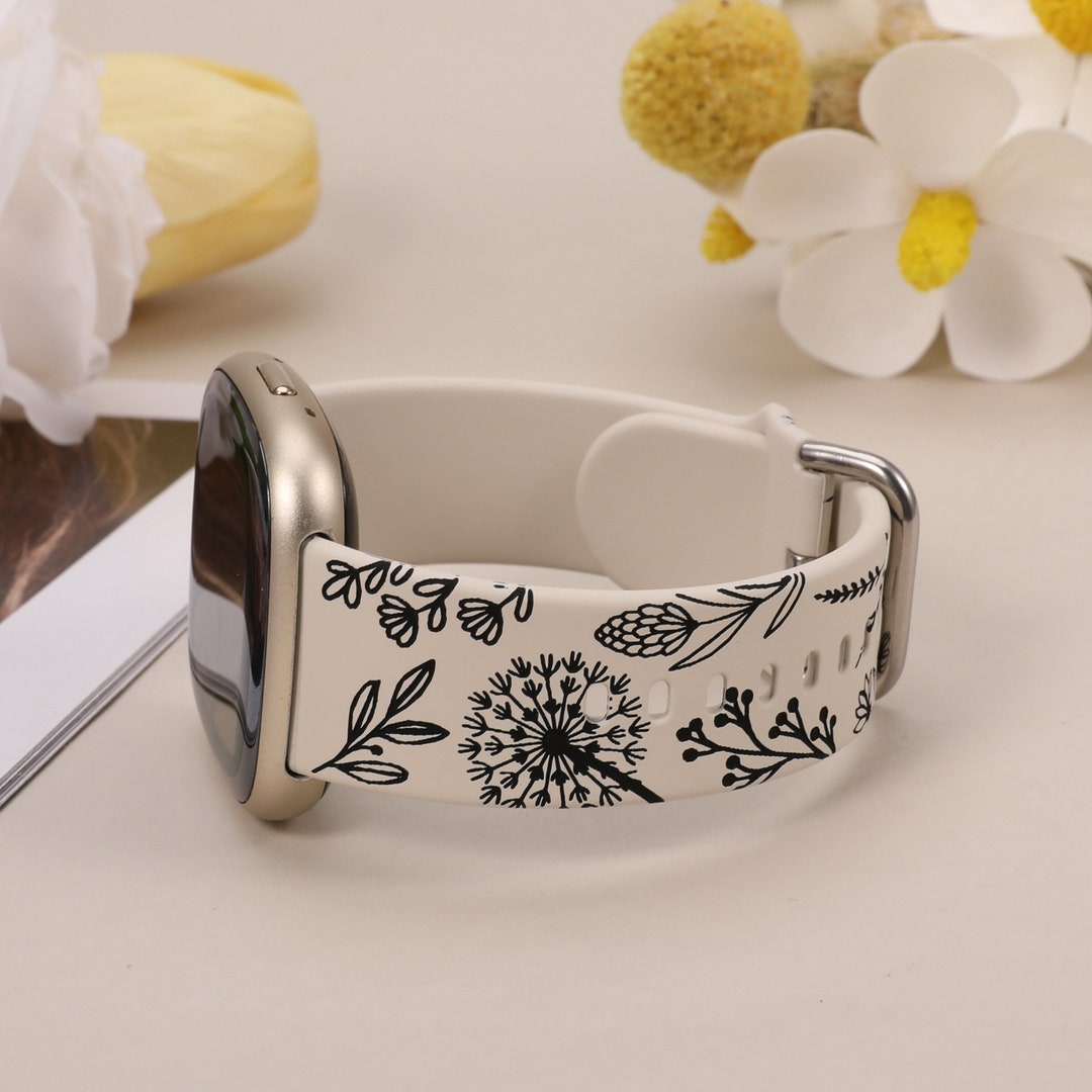 Custom Floral Engraved Band for Fitbit Versa 4 Bands/versa 3 Bands ...
