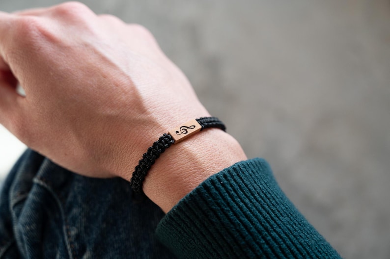 Treble Clef Bracelet: Personalized Reclaimed Wood, Music Lover Gift ...