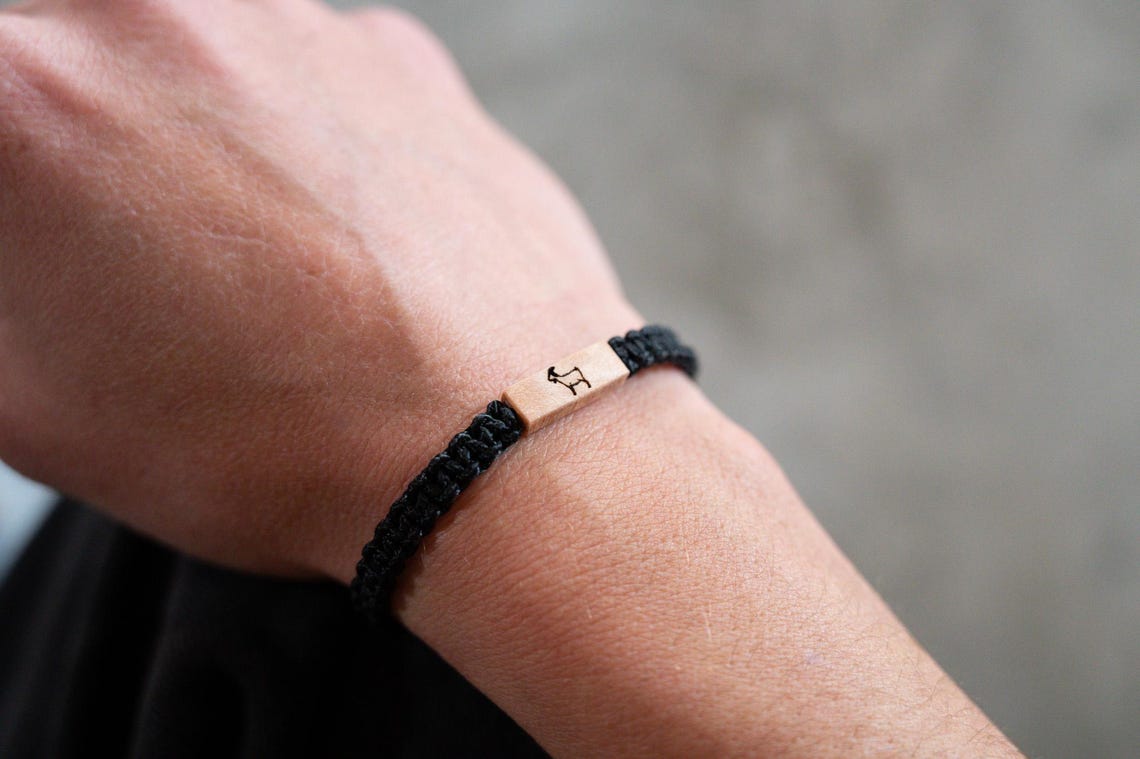 Goat Bracelet: Reclaimed Maple Burl Wood Adjustable Macrame Jewelry - Etsy