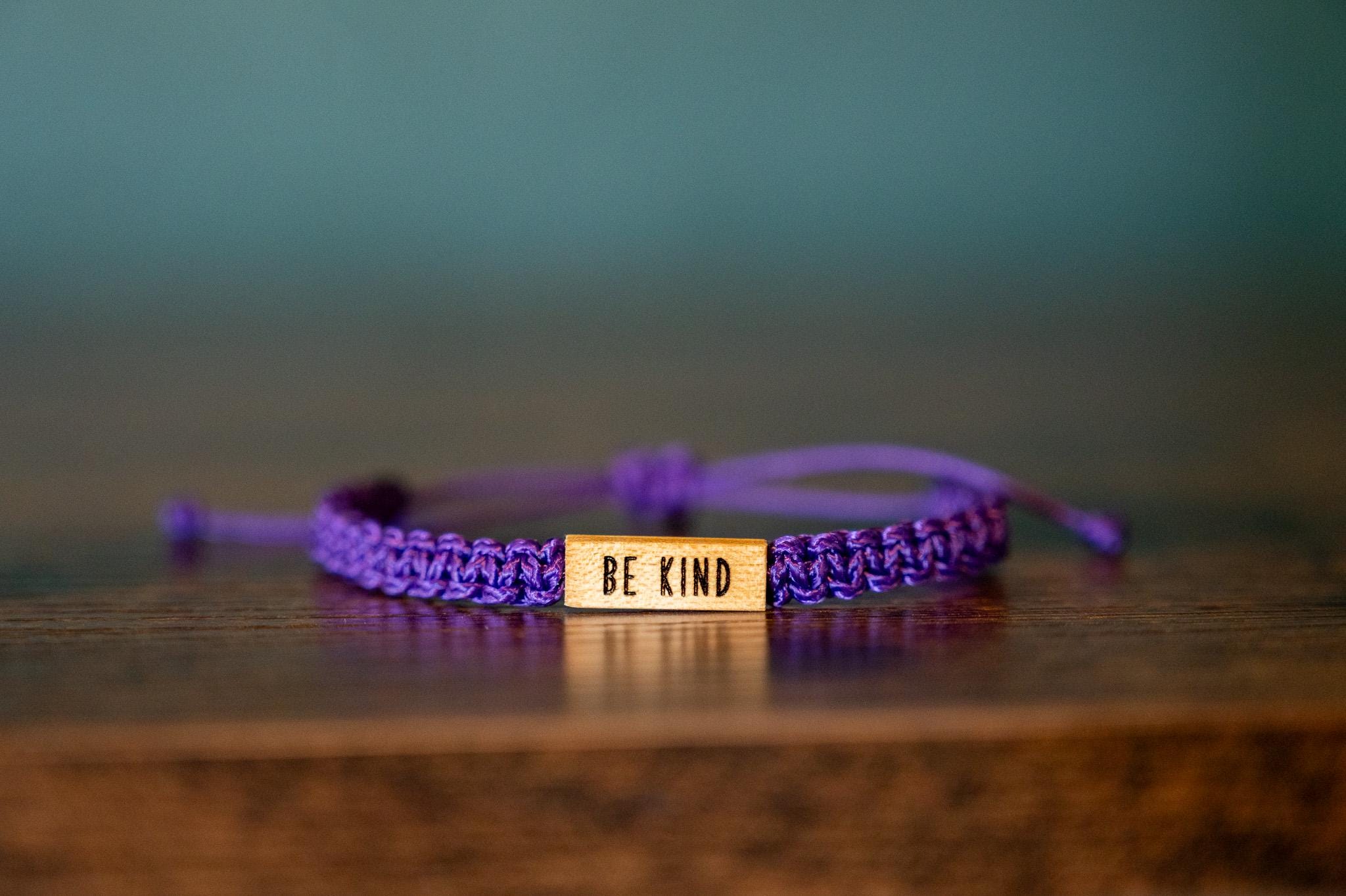 BE KIND Bracelet: Personalizable Reclaimed Burl Wood, Adjustable ...