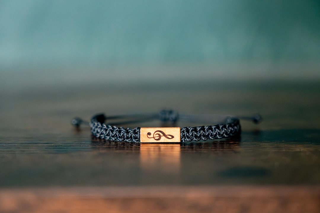 Treble Clef Bracelet: Personalized Reclaimed Wood, Music Lover Gift ...