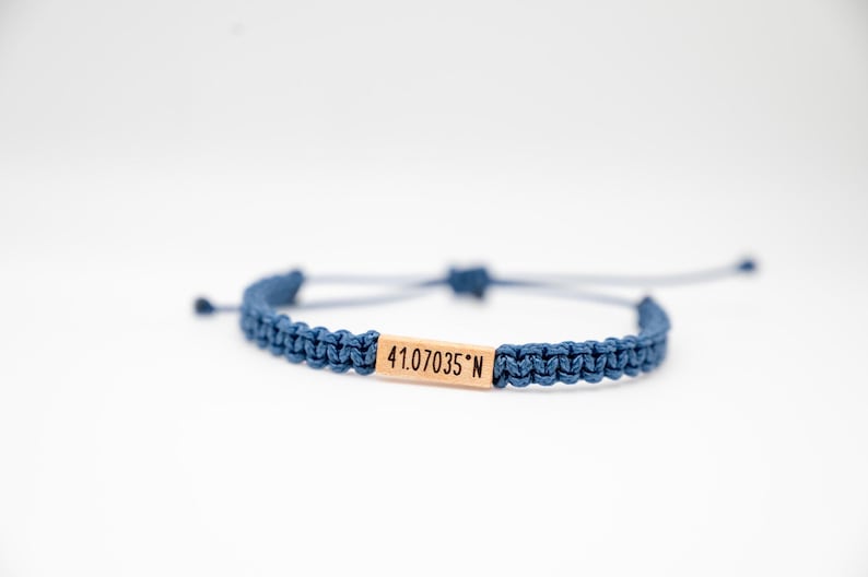 Custom Coordinates Bracelet: Personalizable Reclaimed Wood, Adjustable ...