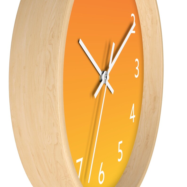 Orange Sun Wall Clock: Modern Scandi Nordic Home Decor - Etsy