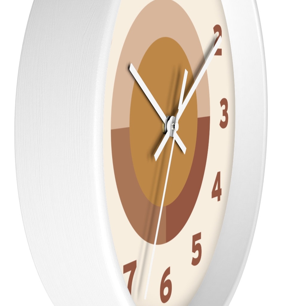 Mid Century Modern Wall Clock: Terracotta Brown, Silent, 10" - Etsy