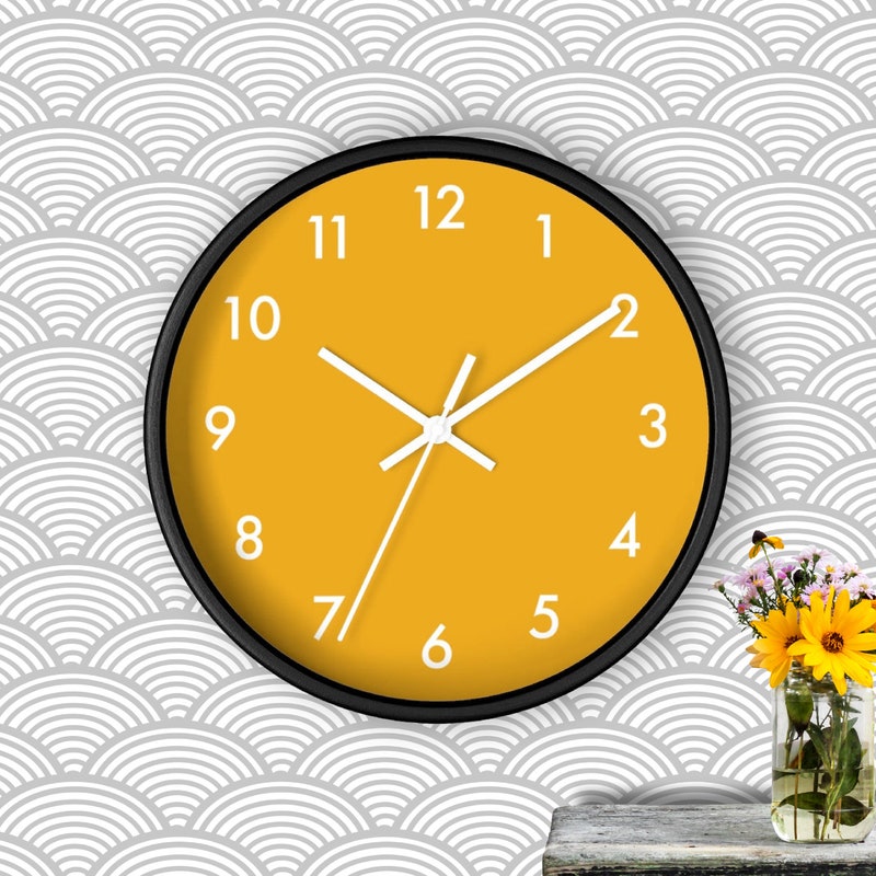 Yellow Wall Clock - Etsy