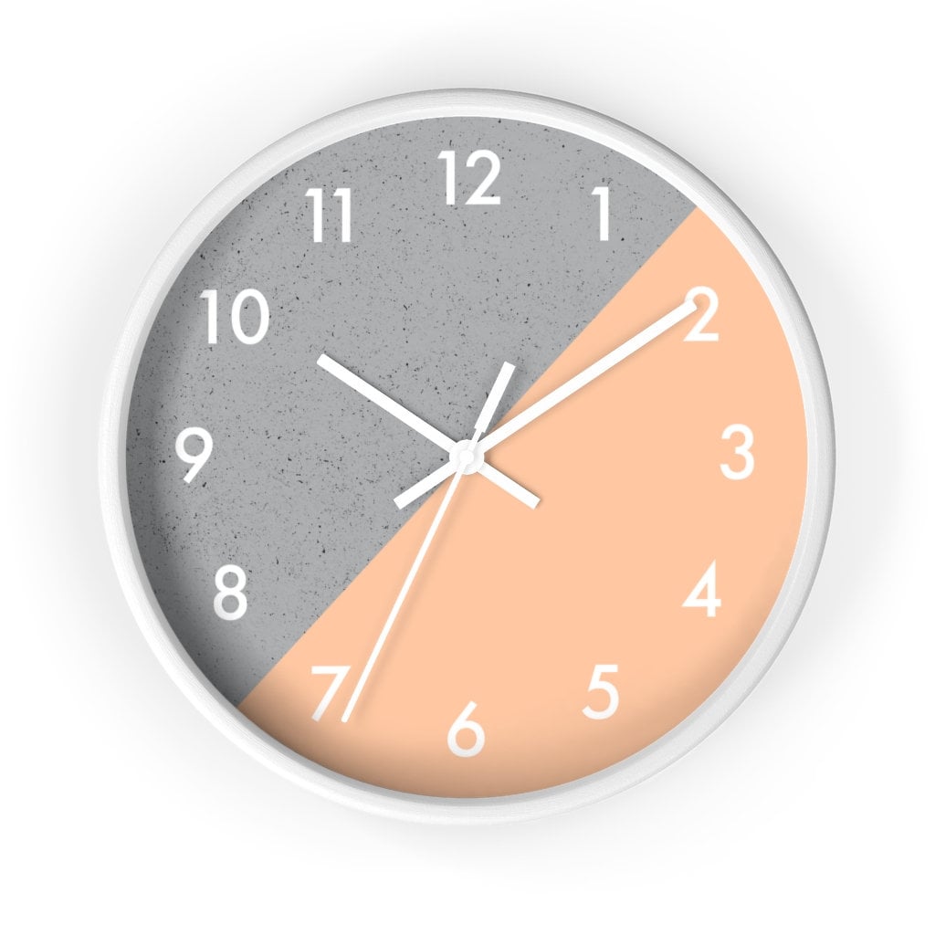 Gray & Peach Wall Clock: Modern Scandi Nordic Home Decor - Etsy