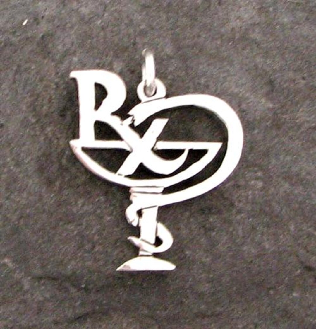 Pharmacy Rx Logo Symbol Sterling Silver Pendant - Etsy
