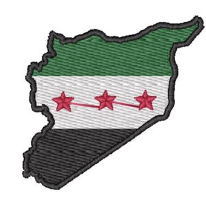 Syria Map Embroidery Design With Flag Colors - Etsy