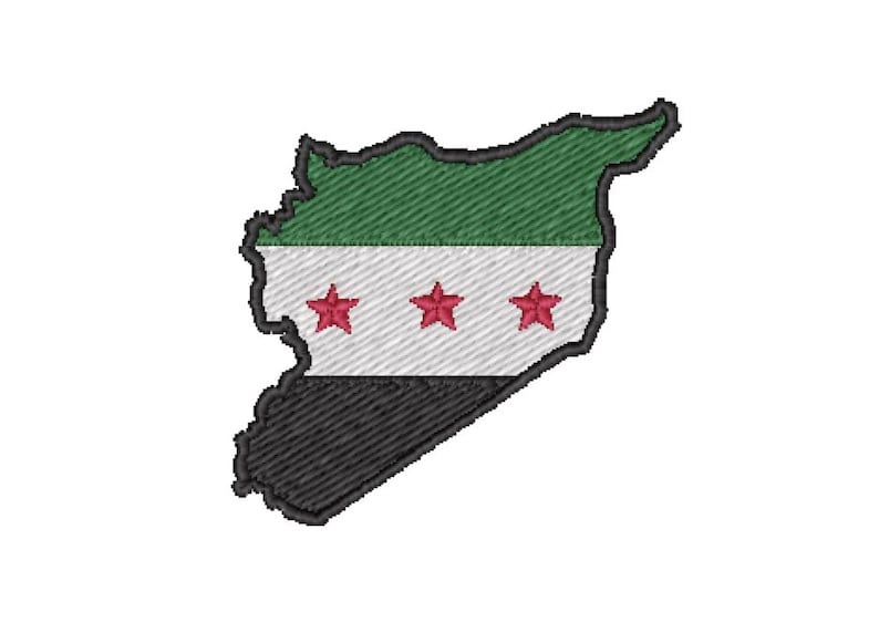 Syria Map Embroidery Design With Flag Colors - Etsy