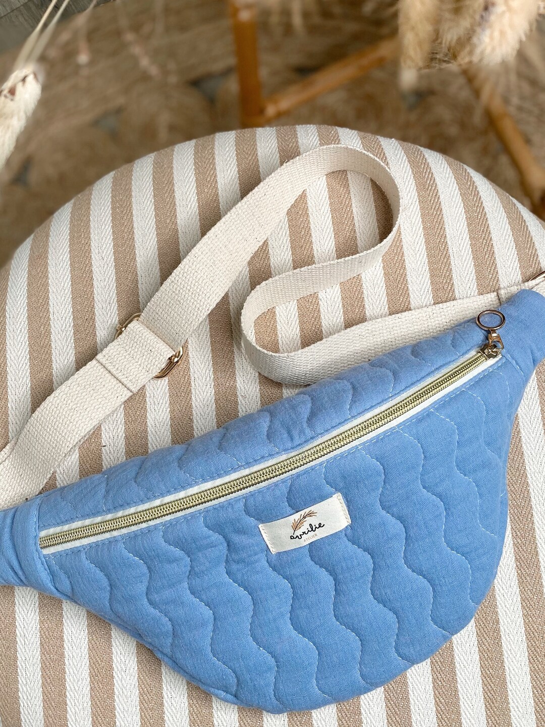 JEAN Quilted Fanny Pack, Inside Pocket, Women's Gift, Fanny Pack ...