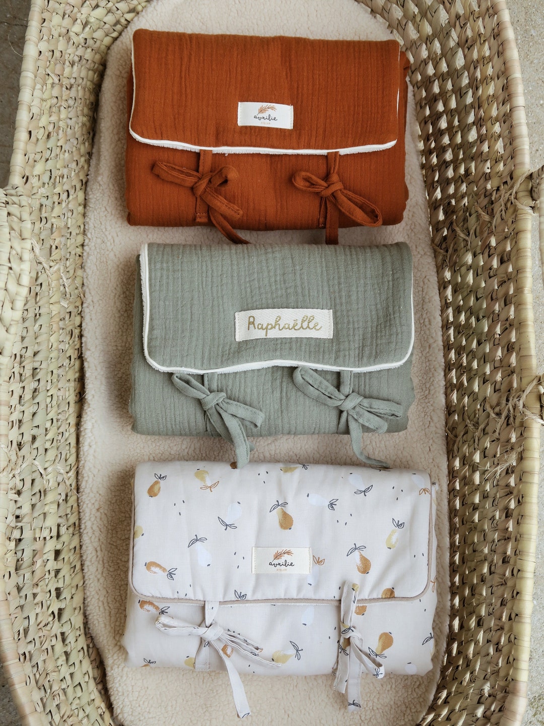 Personalized Nomadic Changing Mat, Cotton Travel Changing Pad, Folding ...