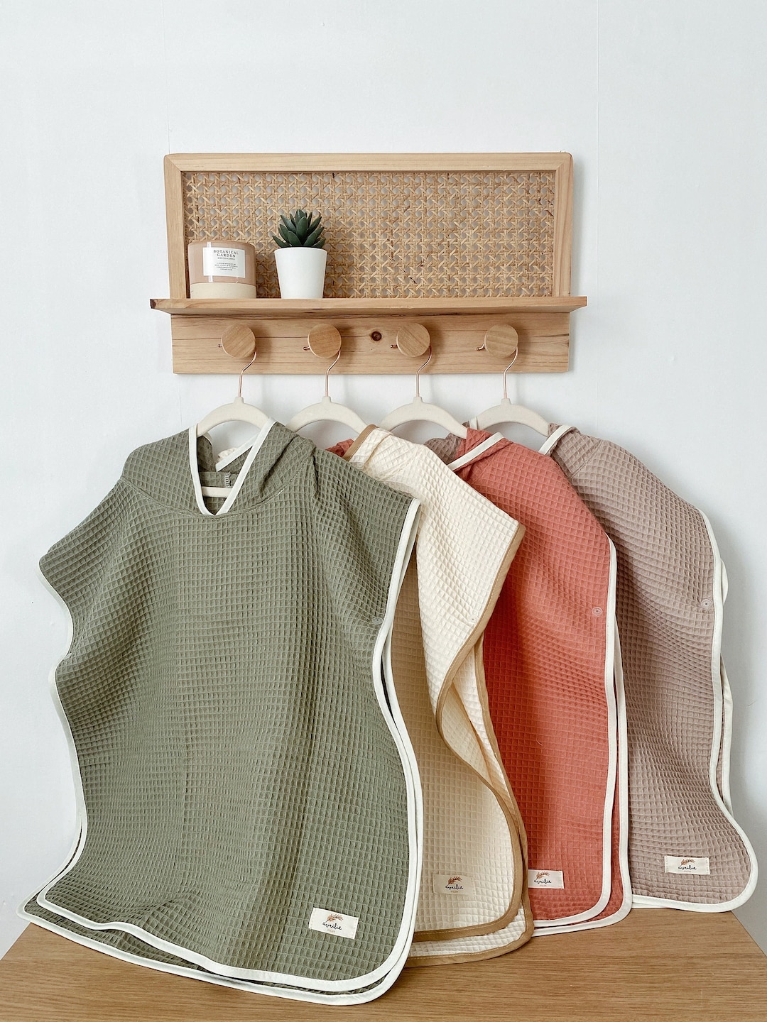 Bath Poncho, Waffle Fabric Poncho, OEKO-TEX Cotton, Hooded Towel for ...