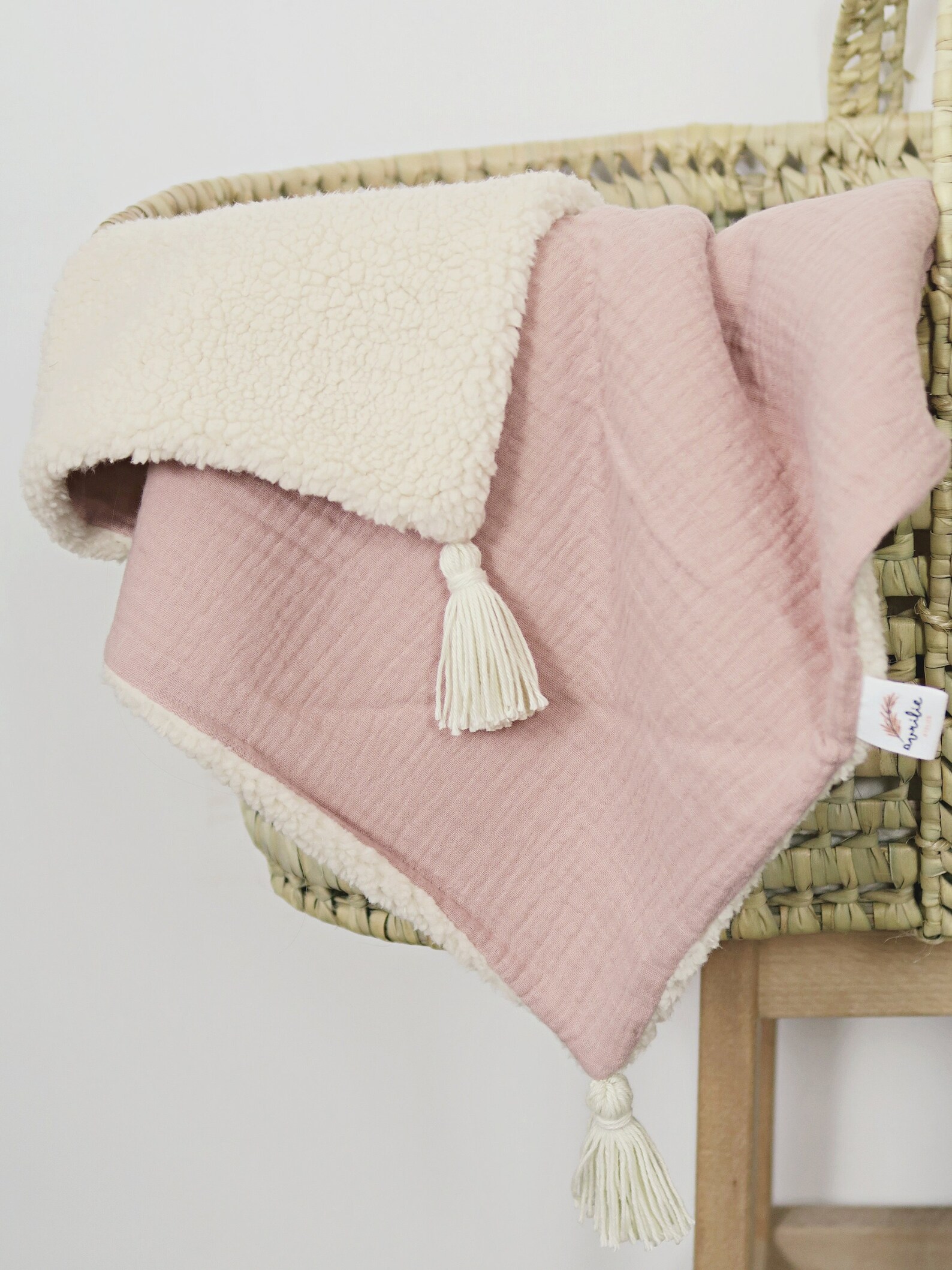 Customizable Muslin Baby Blanket, Swaddle Sherpa Blanket, Baby and ...