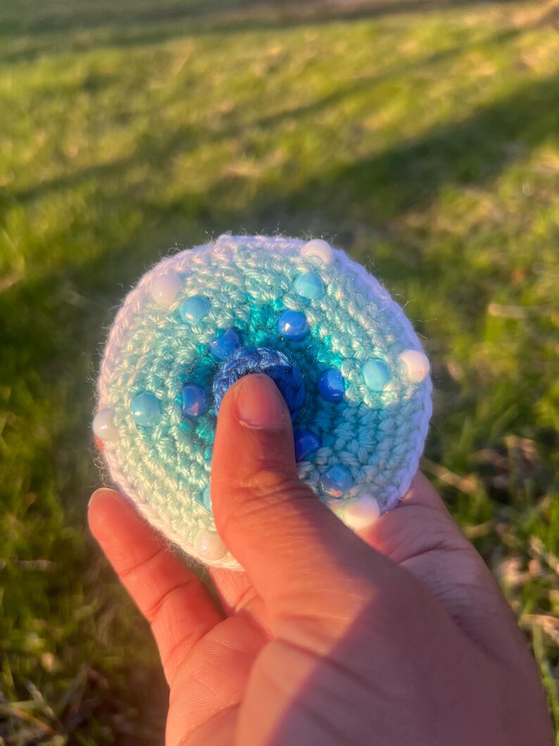 Beaded Disk Spinner Pattern | Crochet Fidget Spinner Pattern | Handheld ...