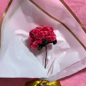 Single Velvet Crochet Rose, Crochet Flower - Etsy