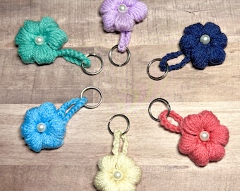 Puff Crochet Flower Keychain/ Bag Accessory - Etsy