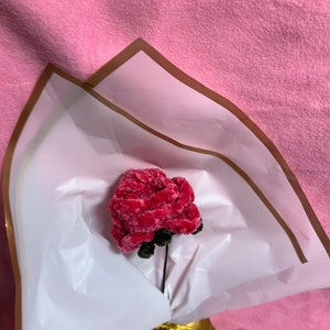 Single Velvet Crochet Rose, Crochet Flower - Etsy