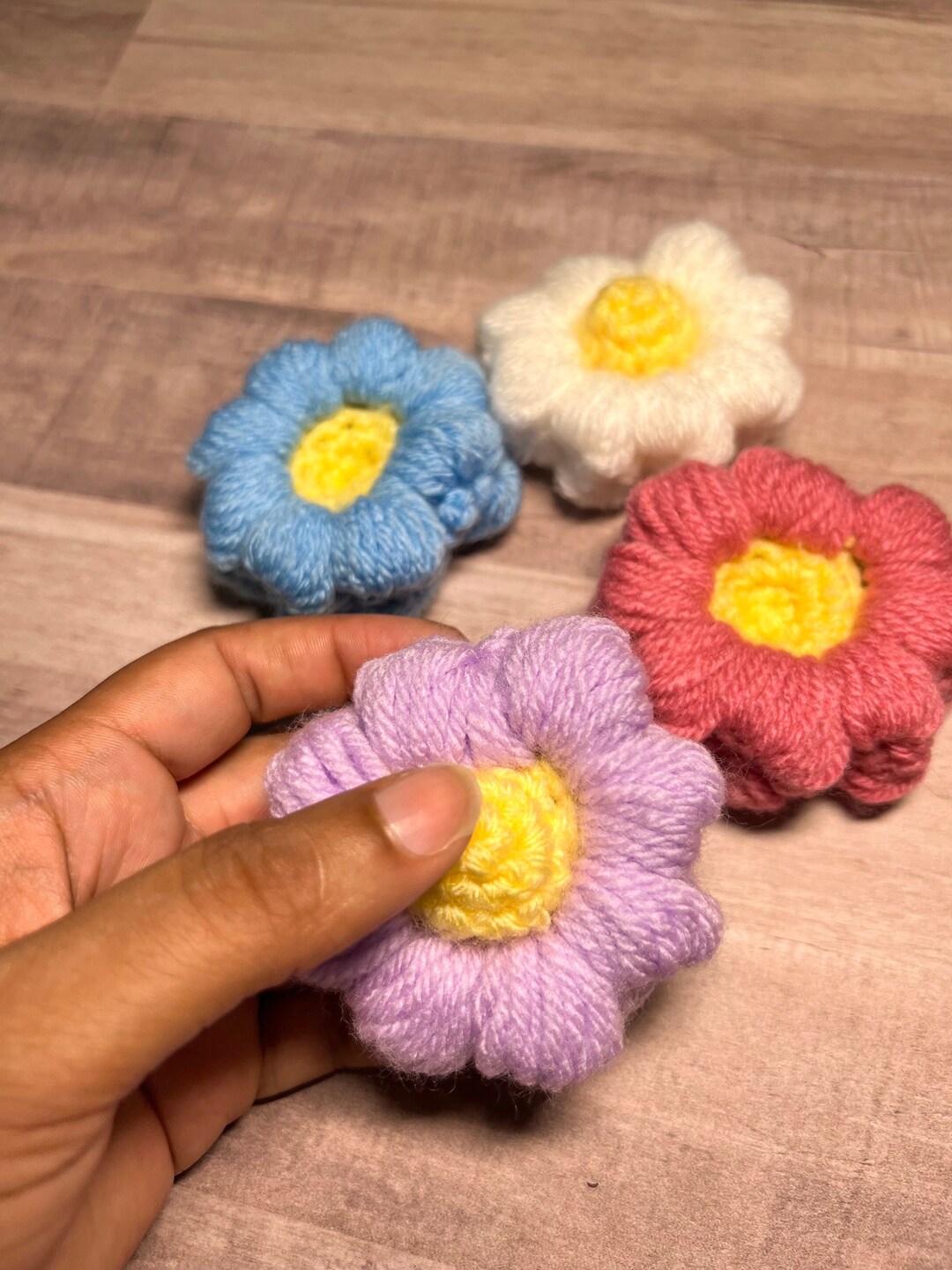 Crochet Puff Flower Pop It Fidget Toy - Etsy