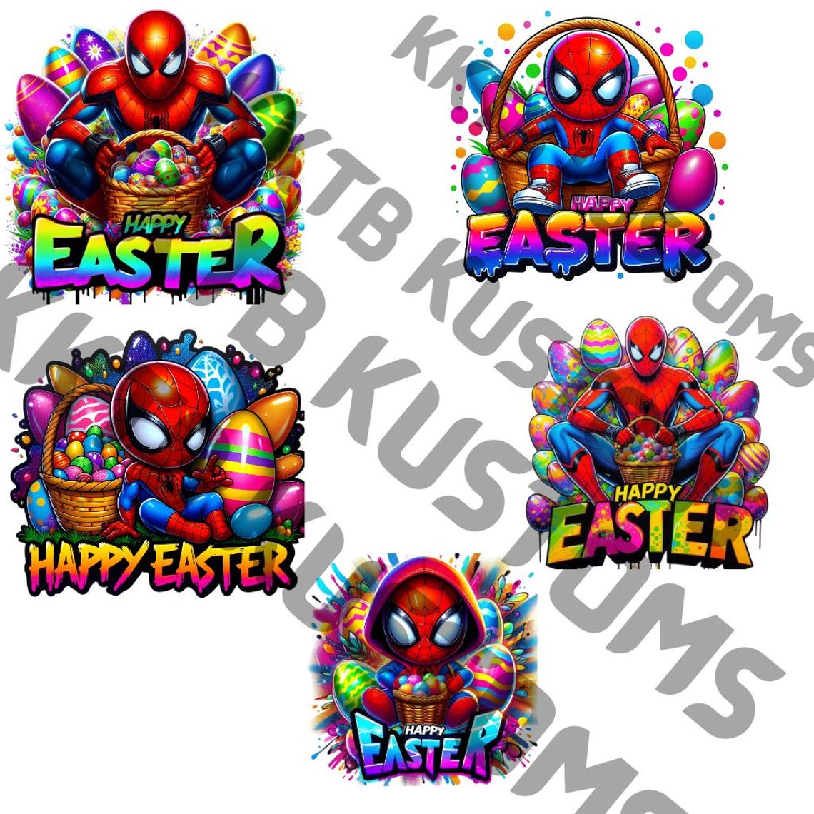 PNG Easter Super Hero Design, 5 Pack Easter DIGITAL Design, Digital ...