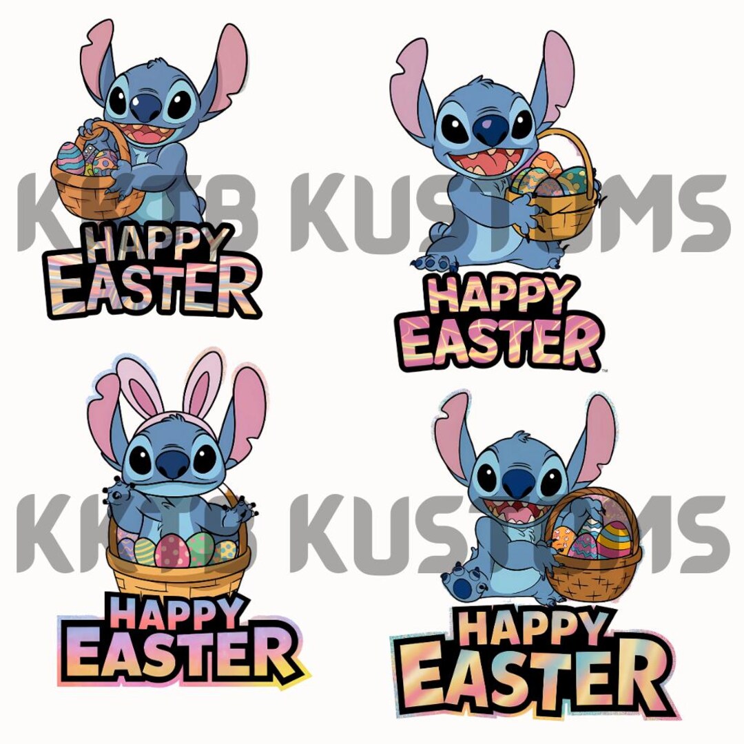 PNG Easter Stitch Design, 4 Pack Easter DIGITAL Design, Digital ...
