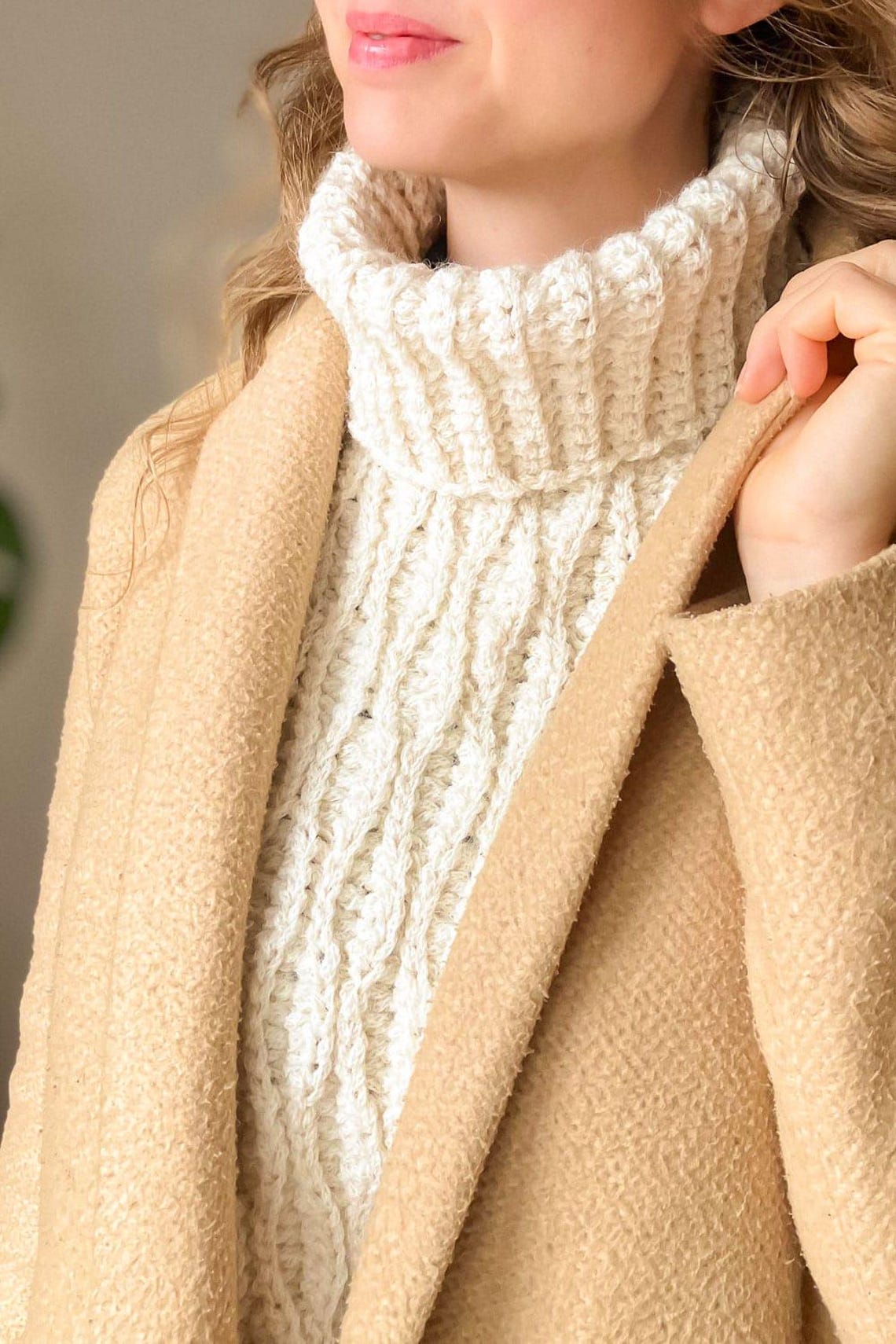 Crochet Neck Warmer Pattern. Modern Cowl With Turtleneck. Sizes: Teen ...