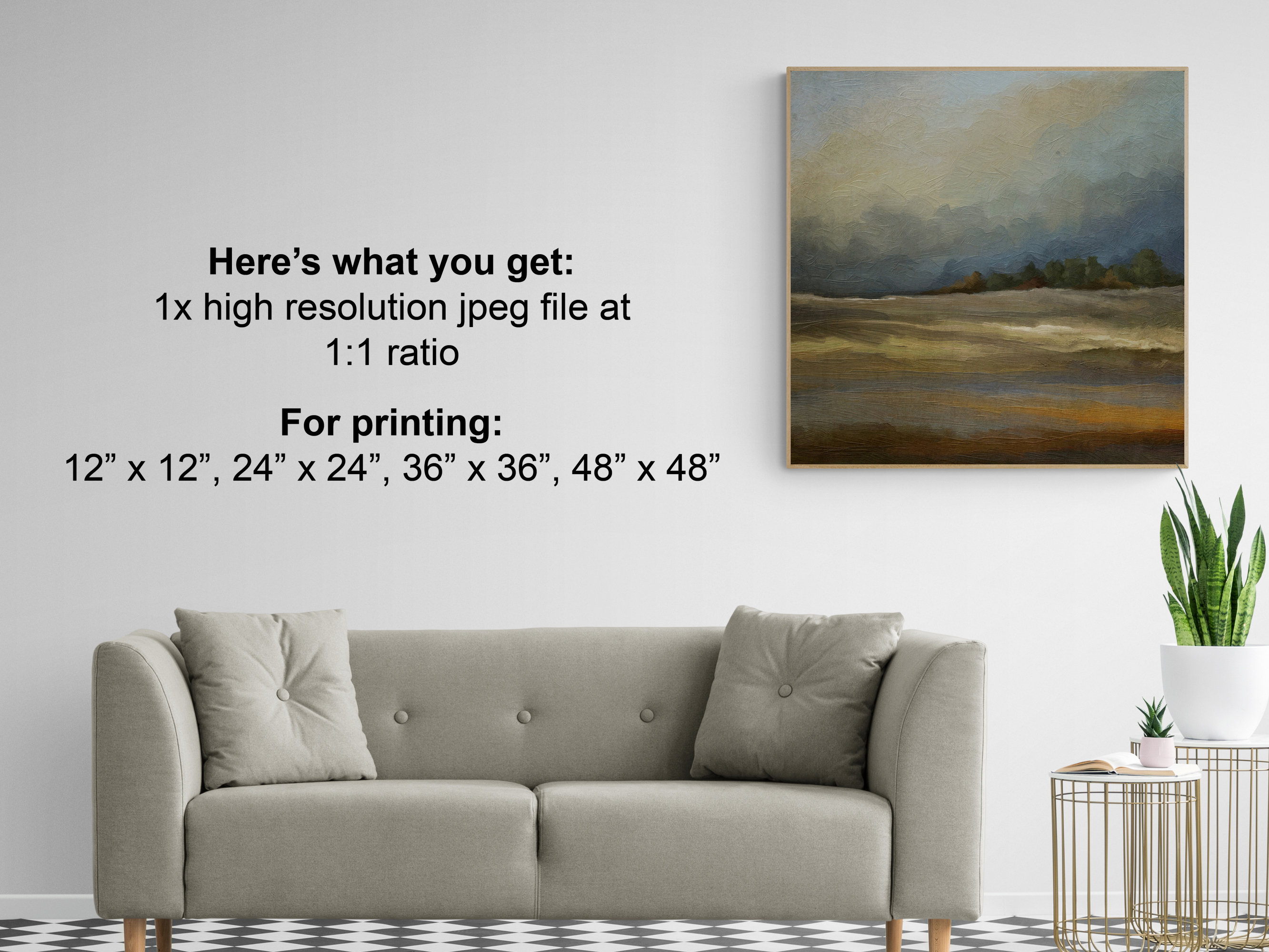Large Square Abstract Landscape Painting Modern Landscape - Etsy