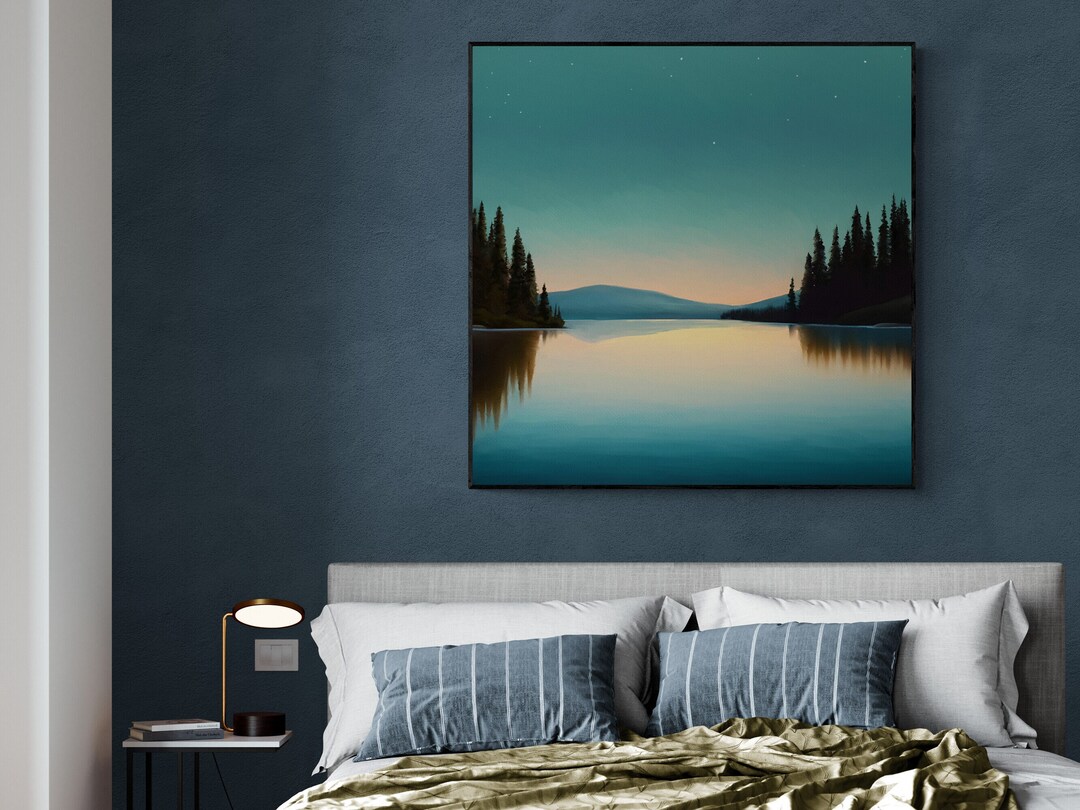 Square Abstract Landscape Art Print | Calming Modern Abstract Printable ...