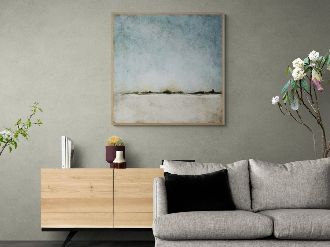 Large Square Abstract Landscape Printable Art, Modern Minimalist ...