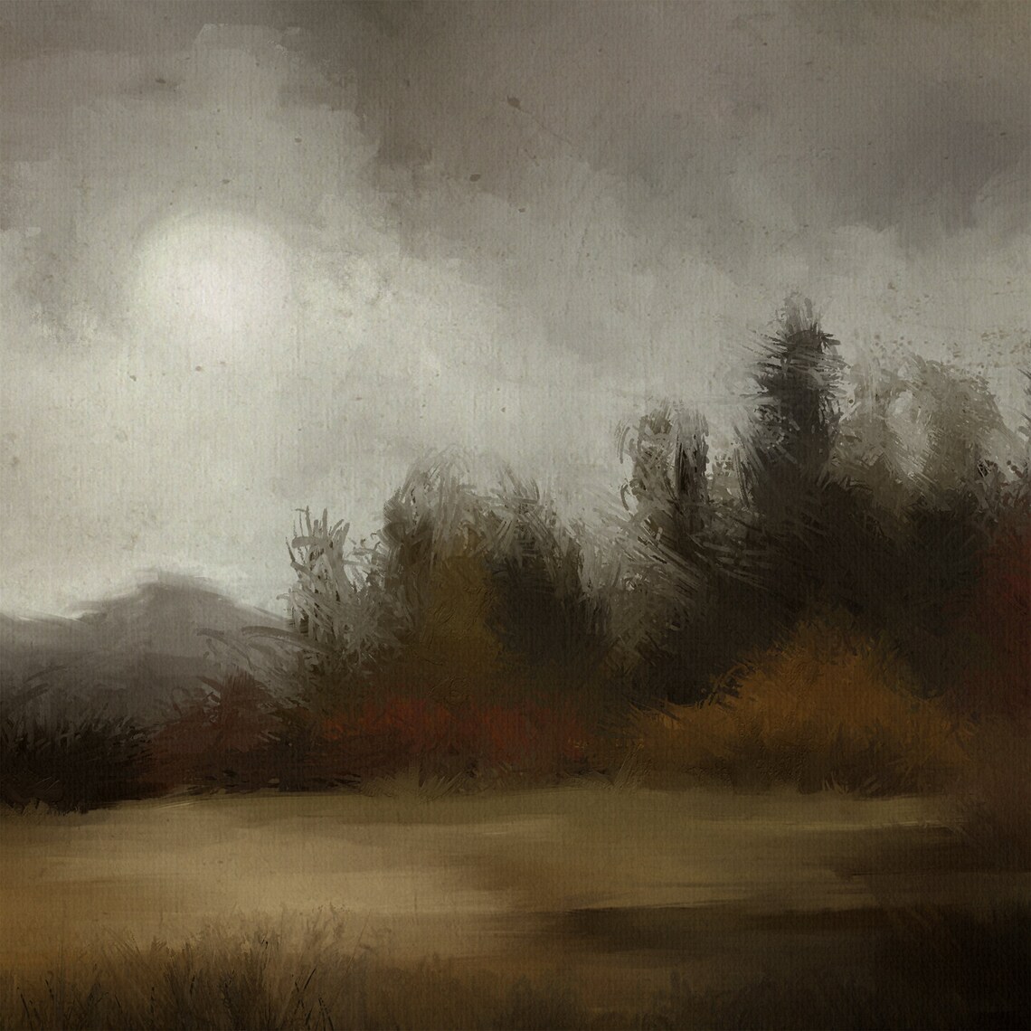 Dark Square Abstract Landscape Art Print Large Moody Abstract - Etsy