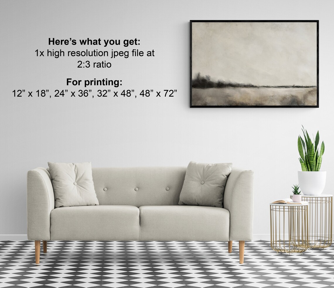 Subdued Abstract Landscape Printable Art Neutral Color | Etsy
