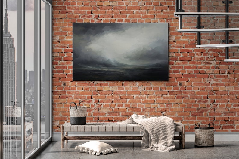 Moody Dark Abstract Landscape Art Modern Abstract Landscape Painting ...