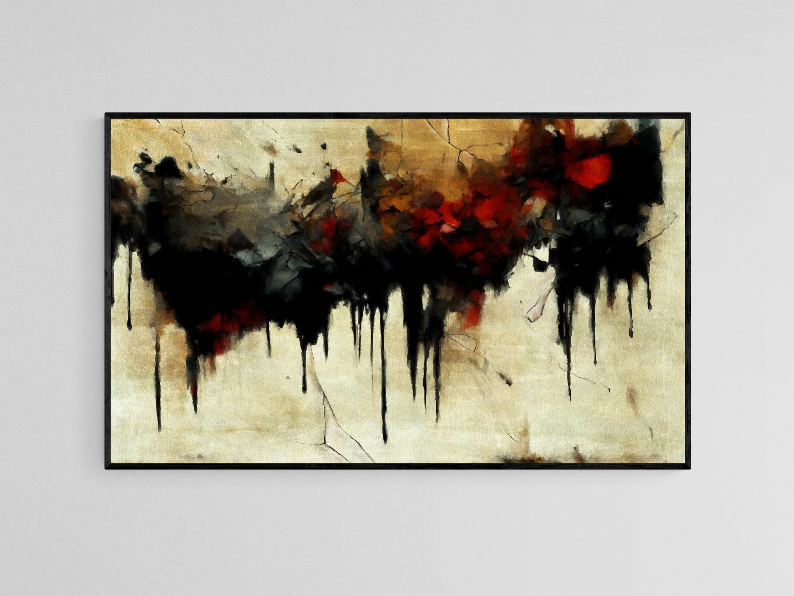 Large Horizontal Abstract Art Print Modern Abstract Painting - Etsy