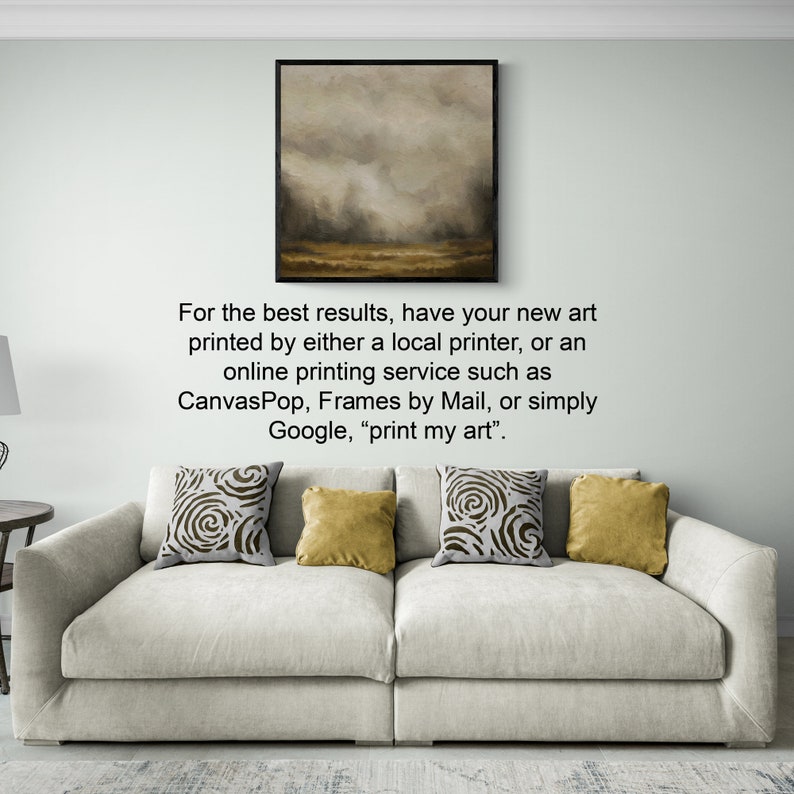 Square Abstract Landscape Painting, Neutral Landscape Wall Art DIY ...