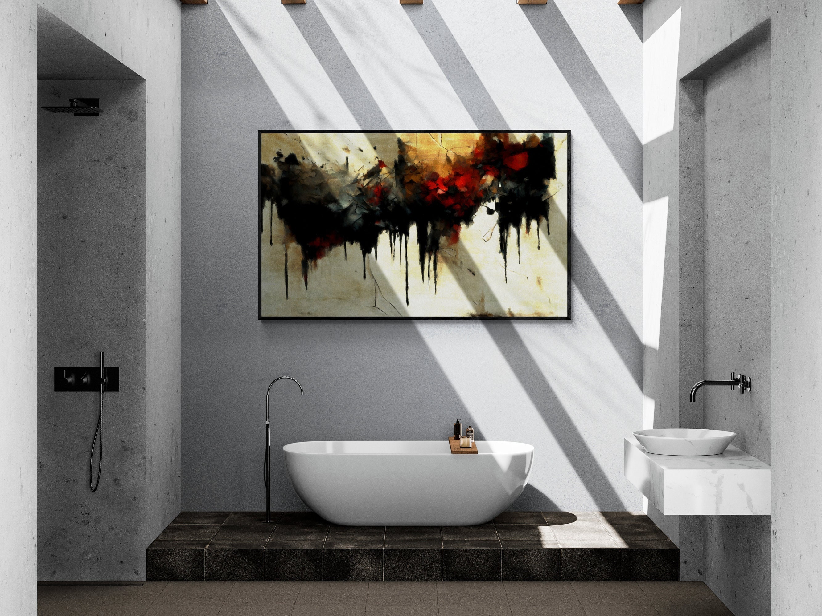 Large Horizontal Abstract Art Print Modern Abstract Painting - Etsy