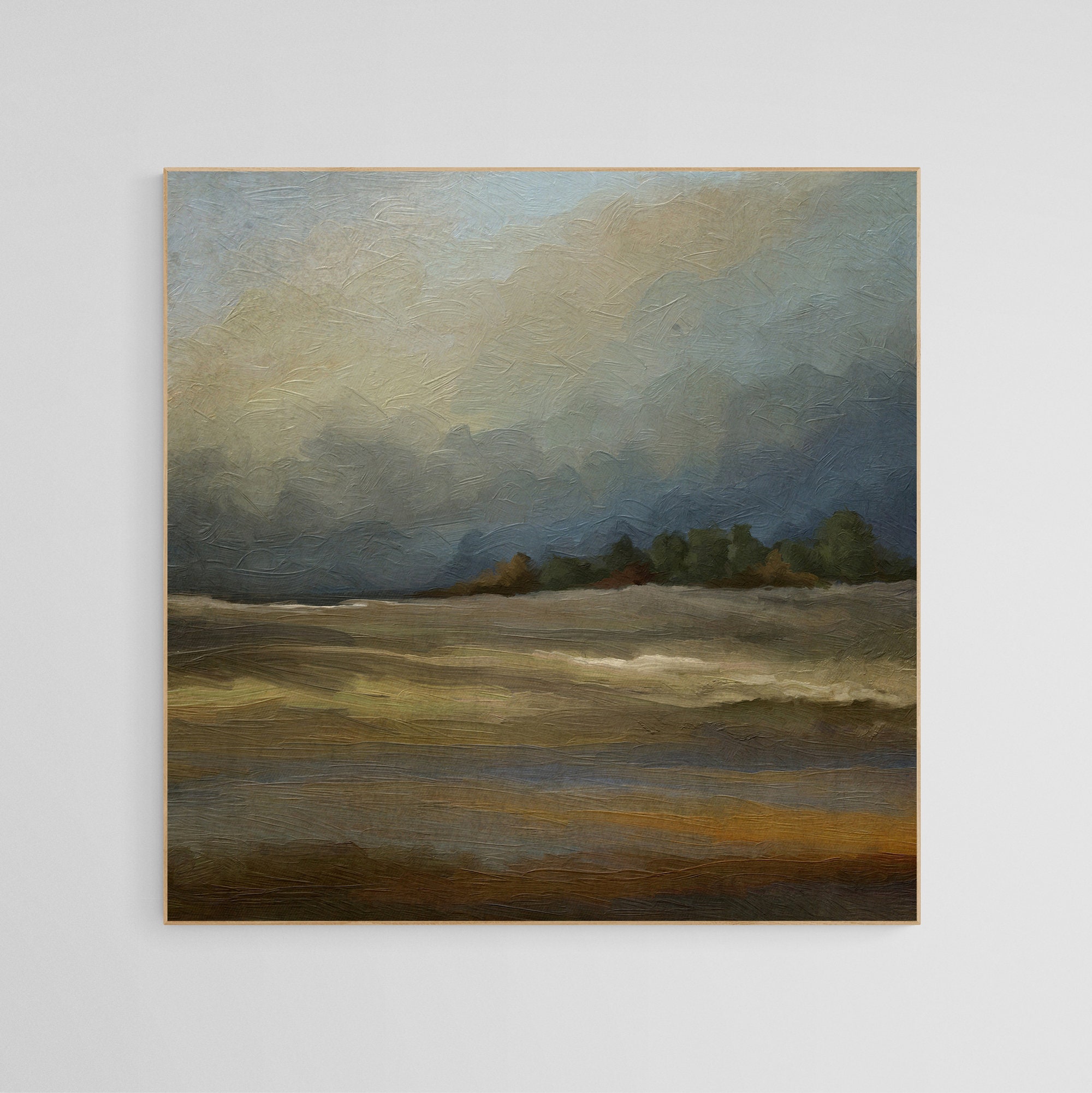 Large Square Abstract Landscape Painting Modern Landscape - Etsy