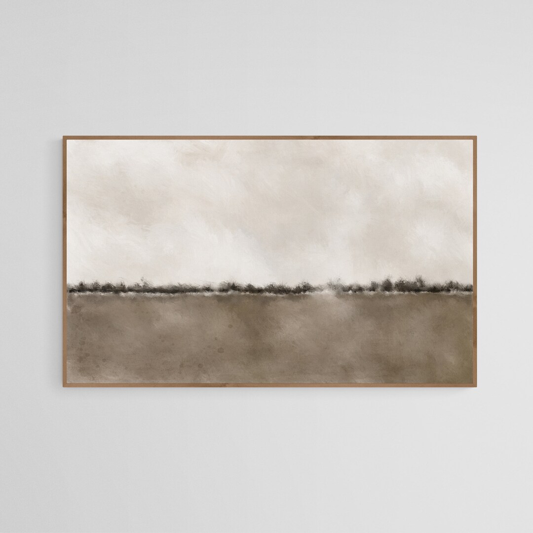 Large Abstract Landscape Art Print, Neutral Colors Abstract Painting ...