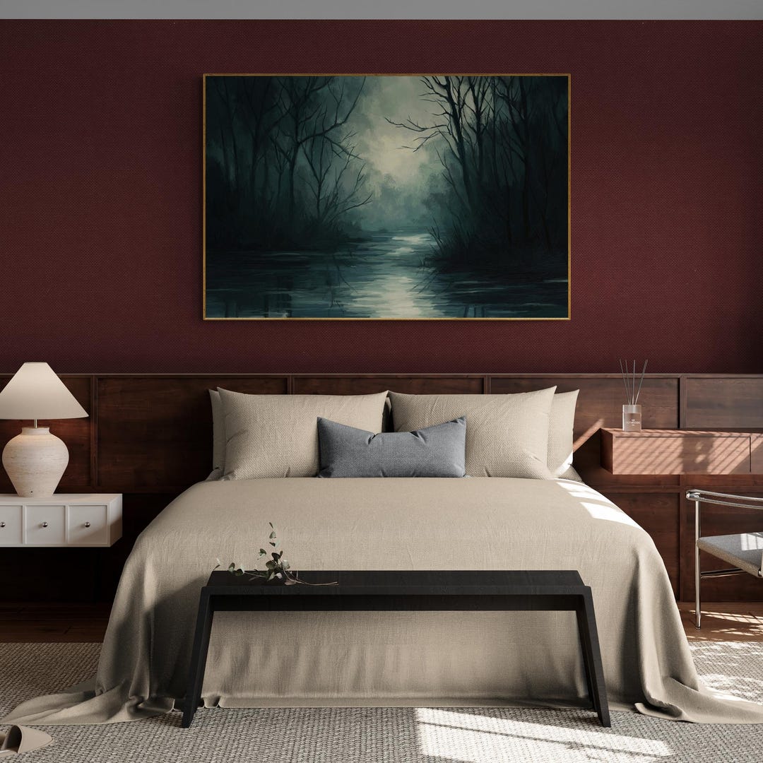 Dark Forest Swamp Digital Print, Misty Gothic Nature Wall Art, Eerie ...