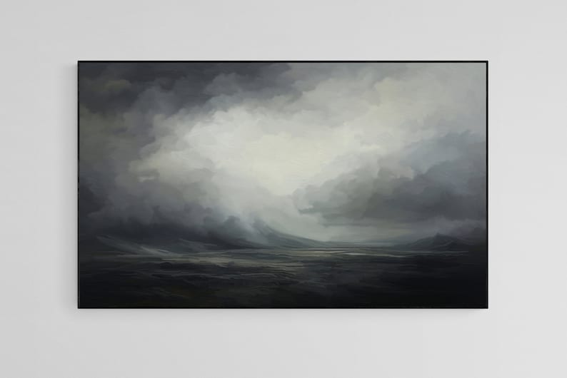 Moody Dark Abstract Landscape Art Modern Abstract Landscape Painting ...