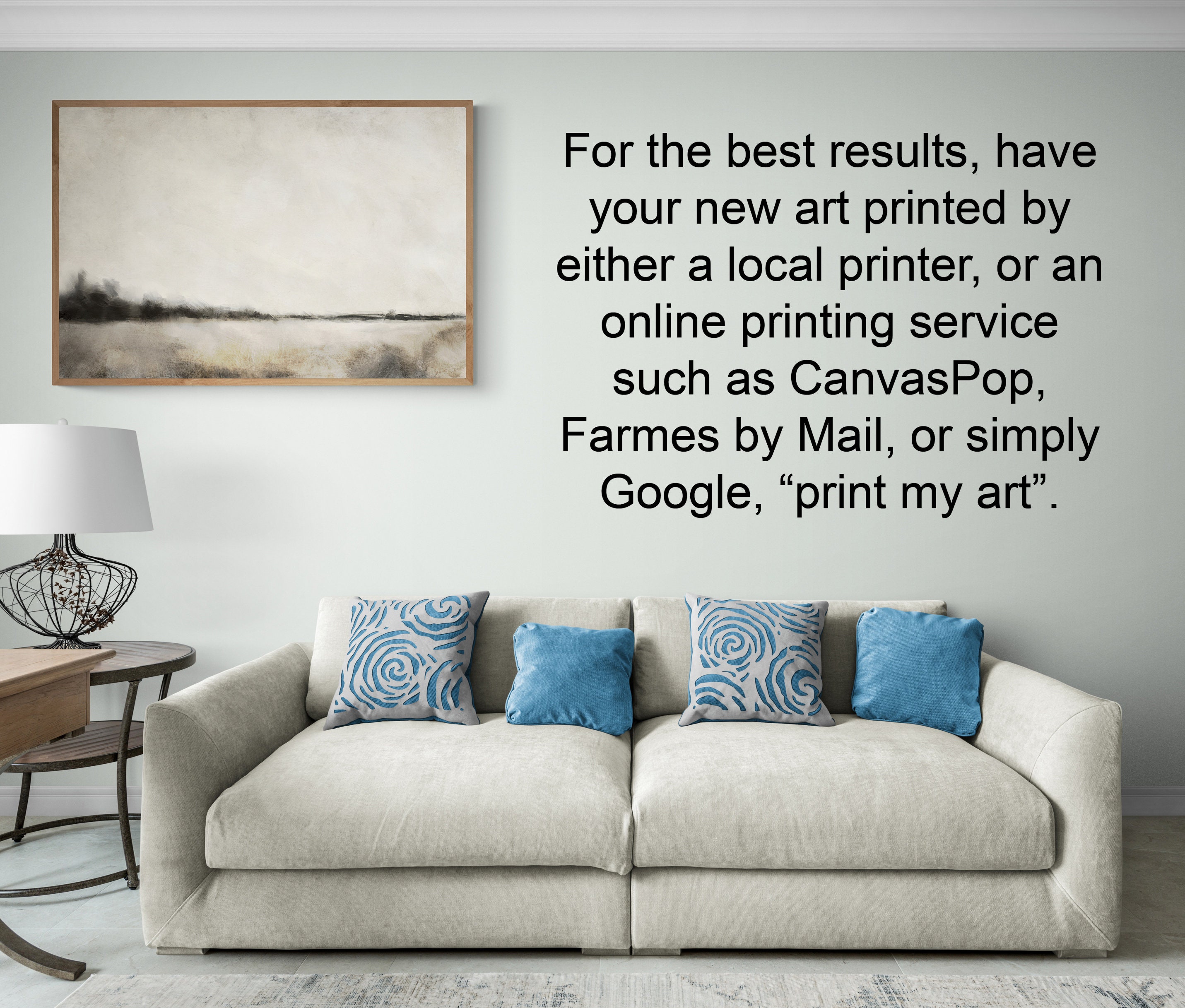 Subdued Abstract Landscape Printable Art Neutral Color - Etsy