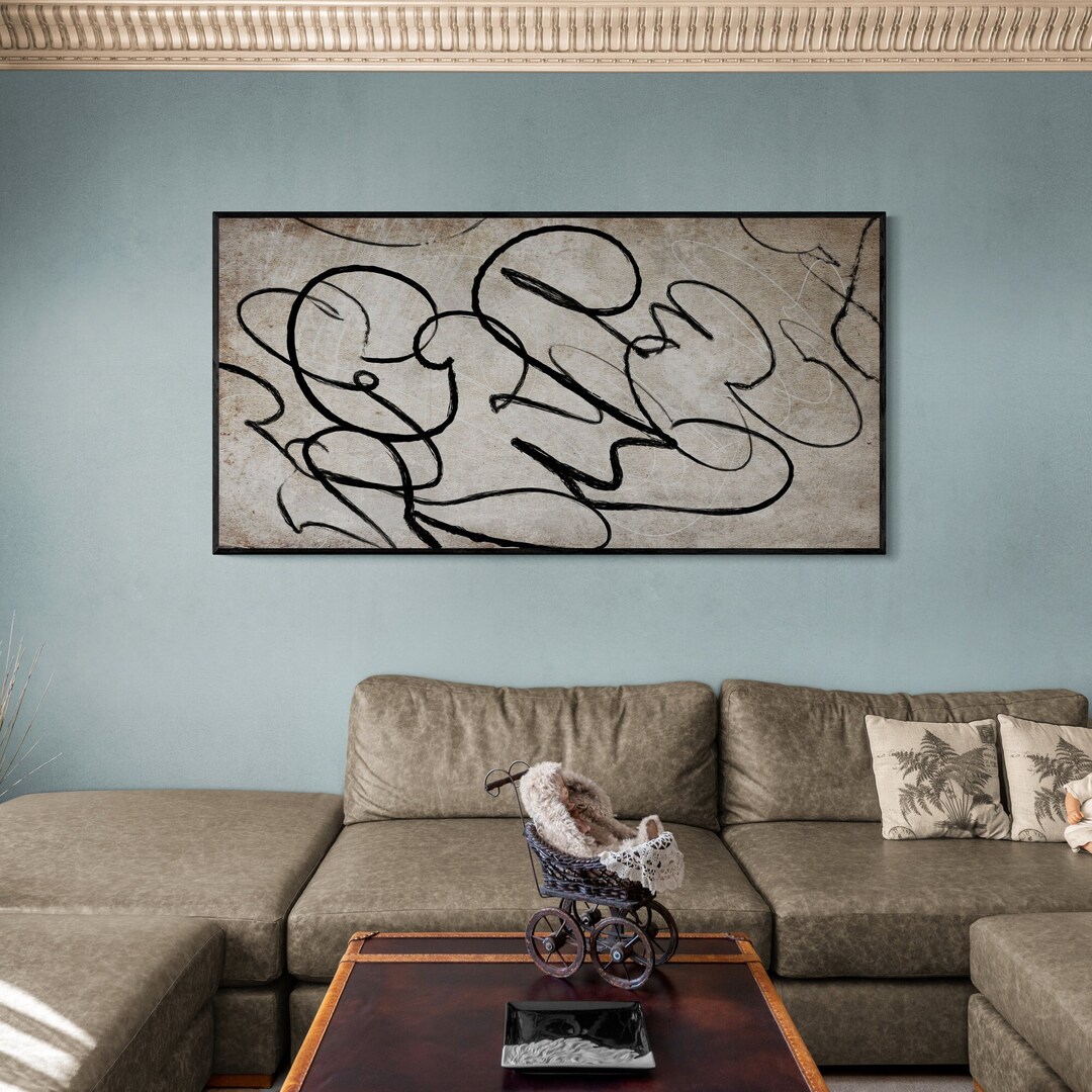 Large Neutral Abstract Art Print, Printable Abstract Painting, Modern ...