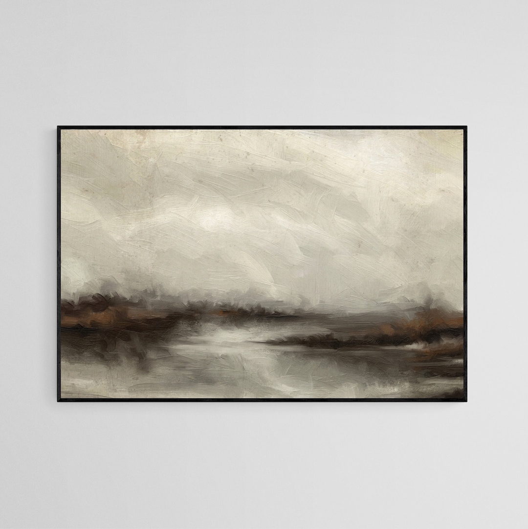 Large Neutral Color Abstract Landscape, Modern Art Available in 5 ...