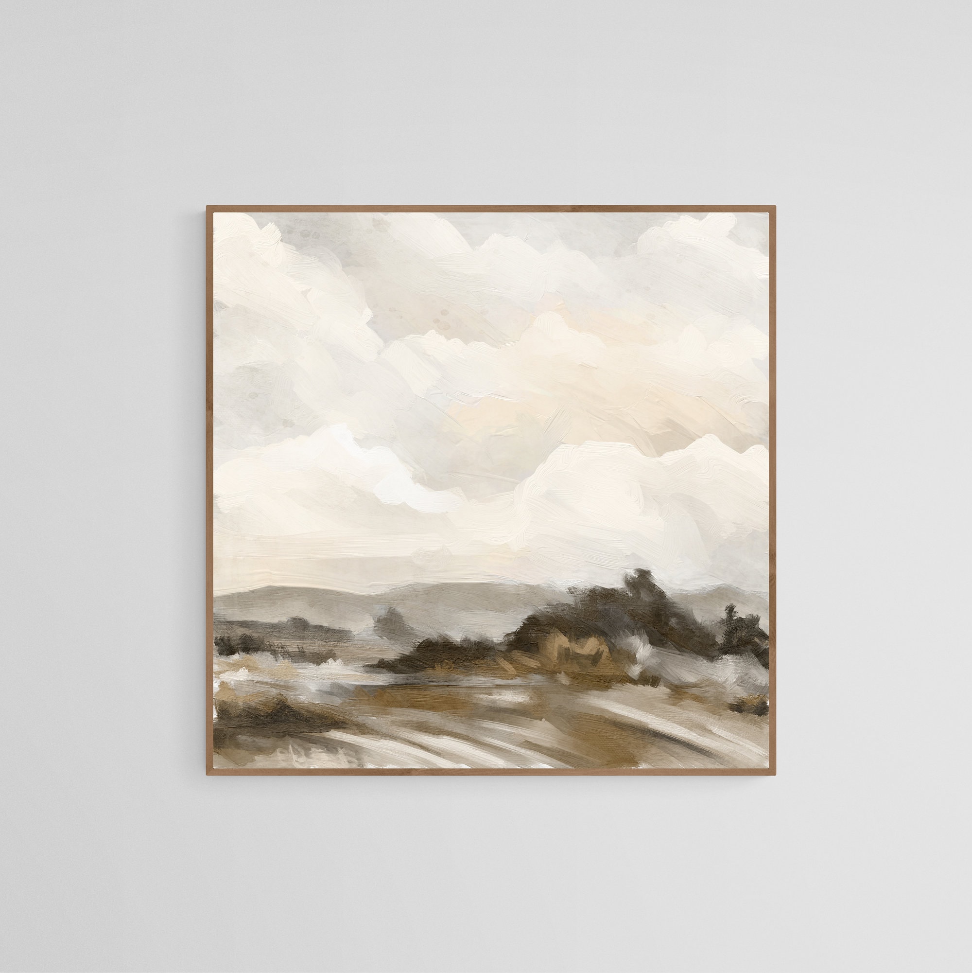 Large Square Abstract Landscape Art Print, Neutral Colors Landscape ...