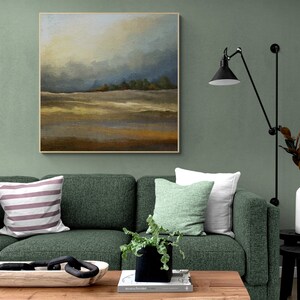 Large Square Abstract Landscape Painting | Modern Landscape Painting ...