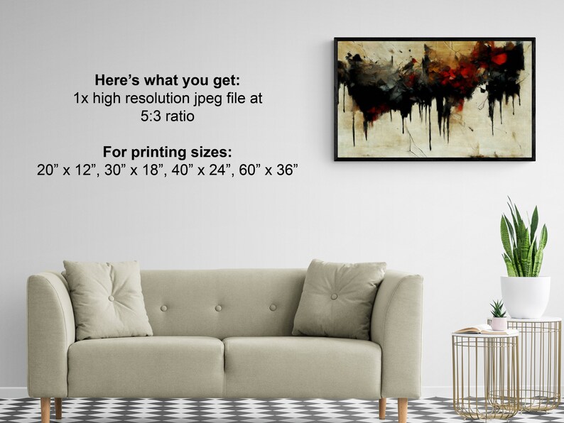 Large Horizontal Abstract Art Print Modern Abstract Painting - Etsy